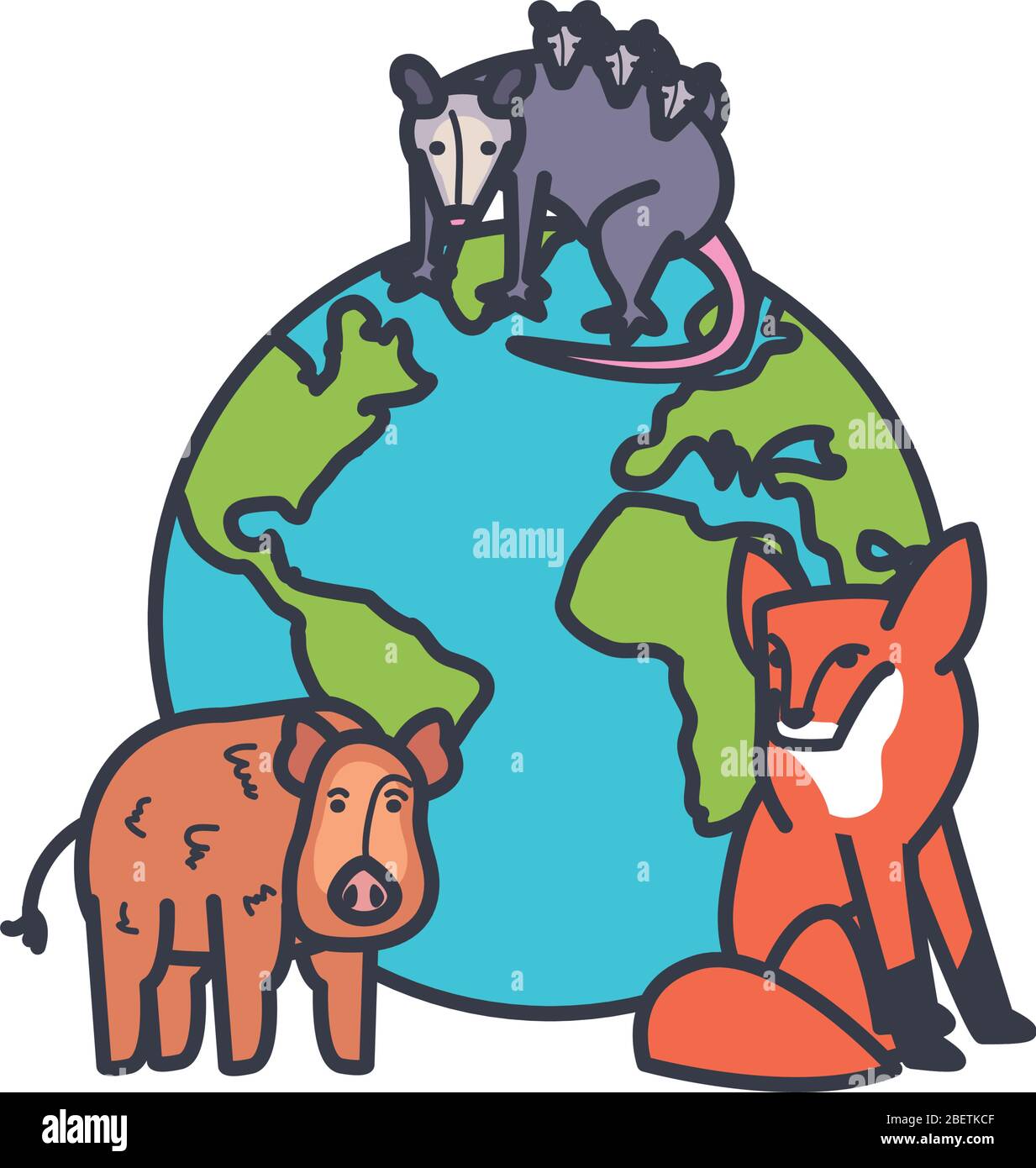 Animaux dans le monde Banque d'images vectorielles - Alamy