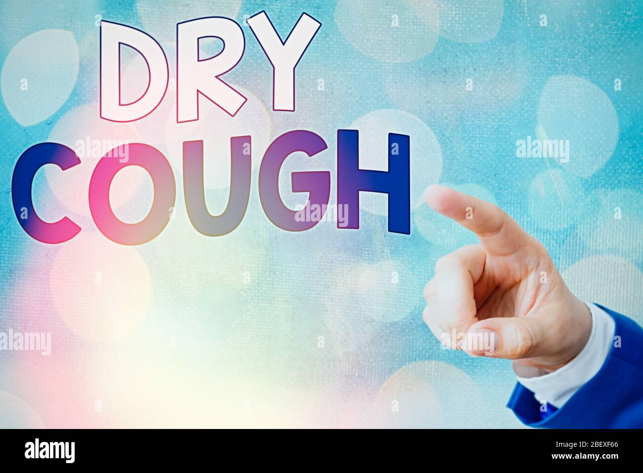 Note d'écriture montrant Dry Cough. Concept d'affaires pour la toux qui ...