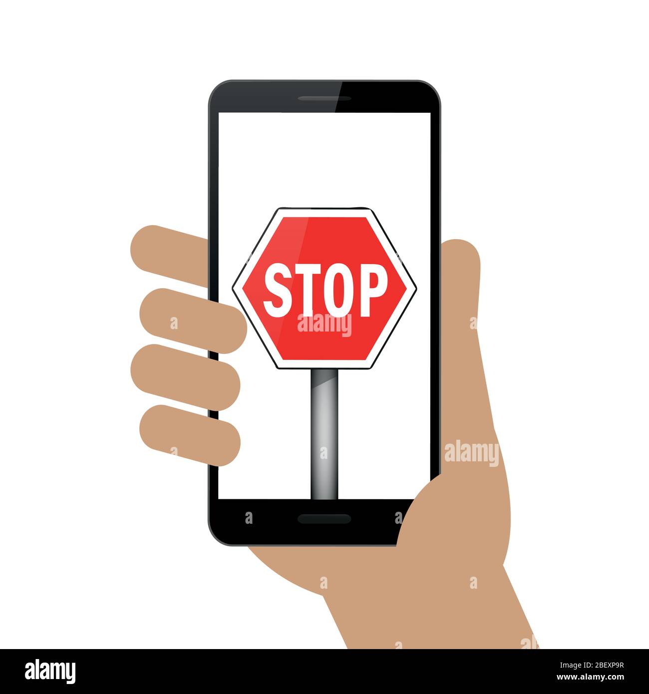 Tenez la cellule du smartphone à la main avec l'illustration ...