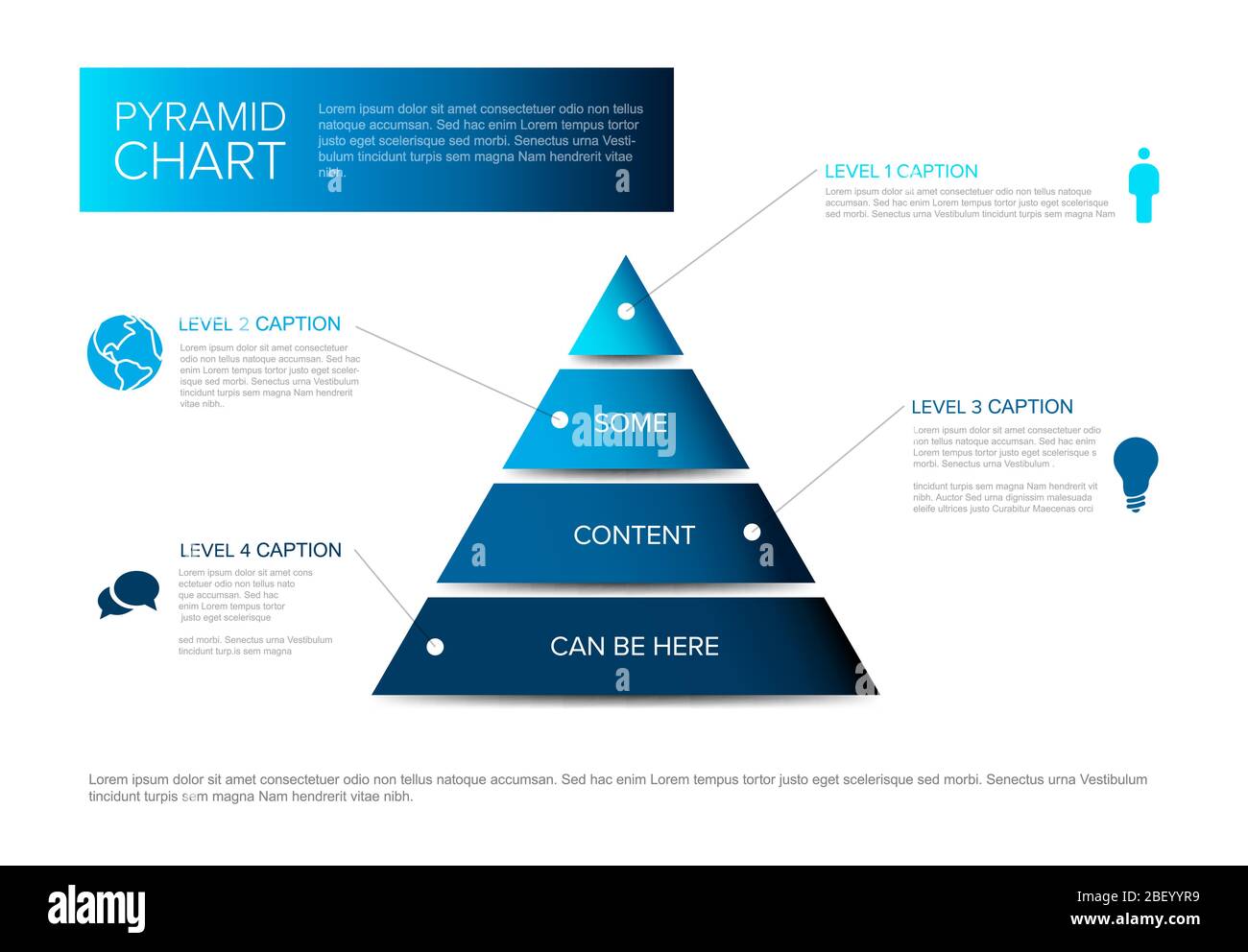 Modèle de diagramme de pyramide infographie pleine vectoriel avec ...