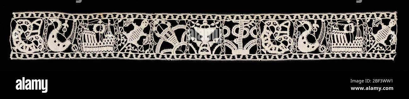 Bande. Bande de dentelle dans laquelle les navires alternent avec des ...