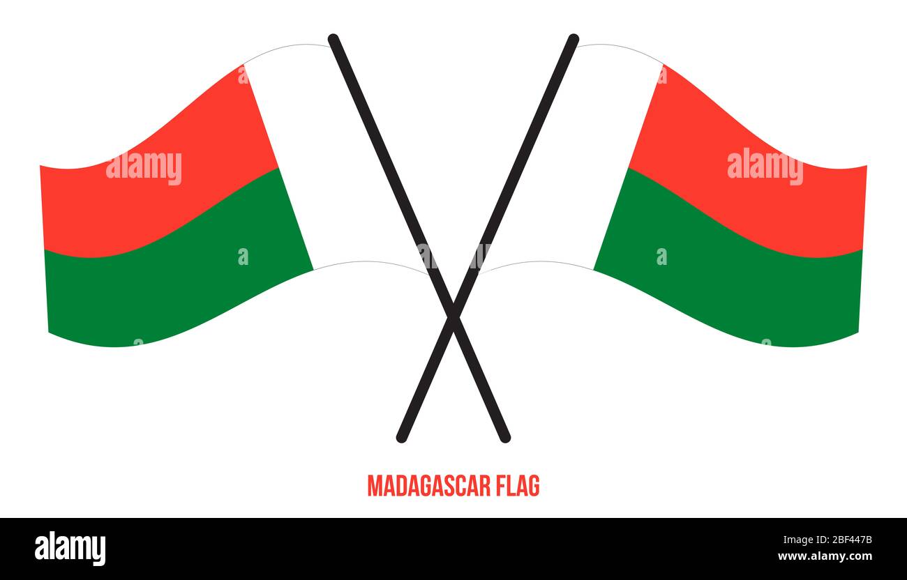 Madagascar Drapeaux Vector Illustration sur fond blanc. Madagascar ...