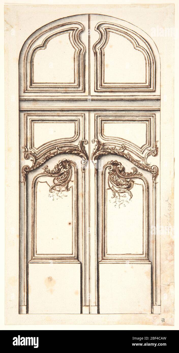 Conception d'une porte. Porte rabattable avec une section de lunette ...