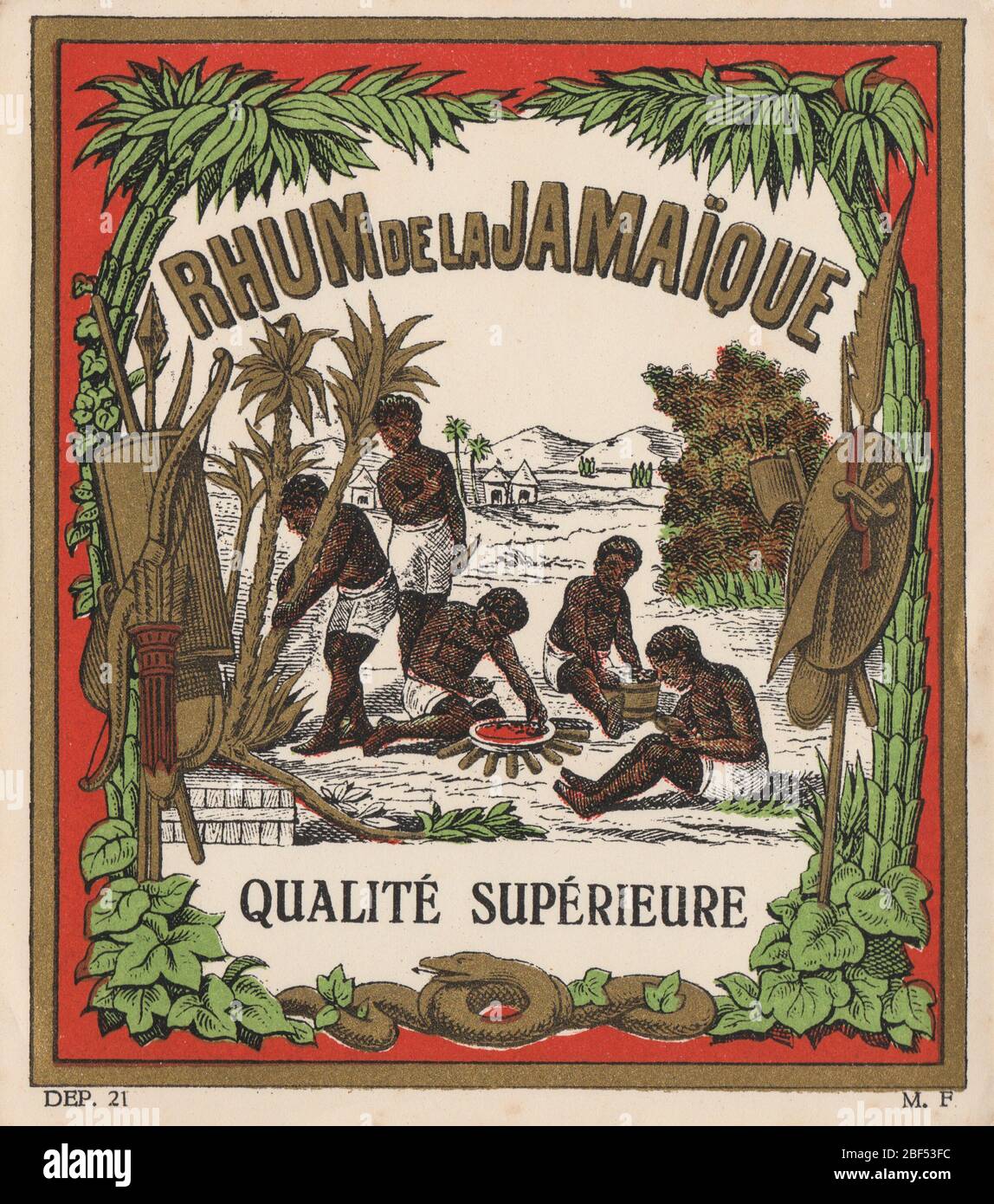 Ancienne étiquette inutilisée et rare pour la liqueur de Rhum ...