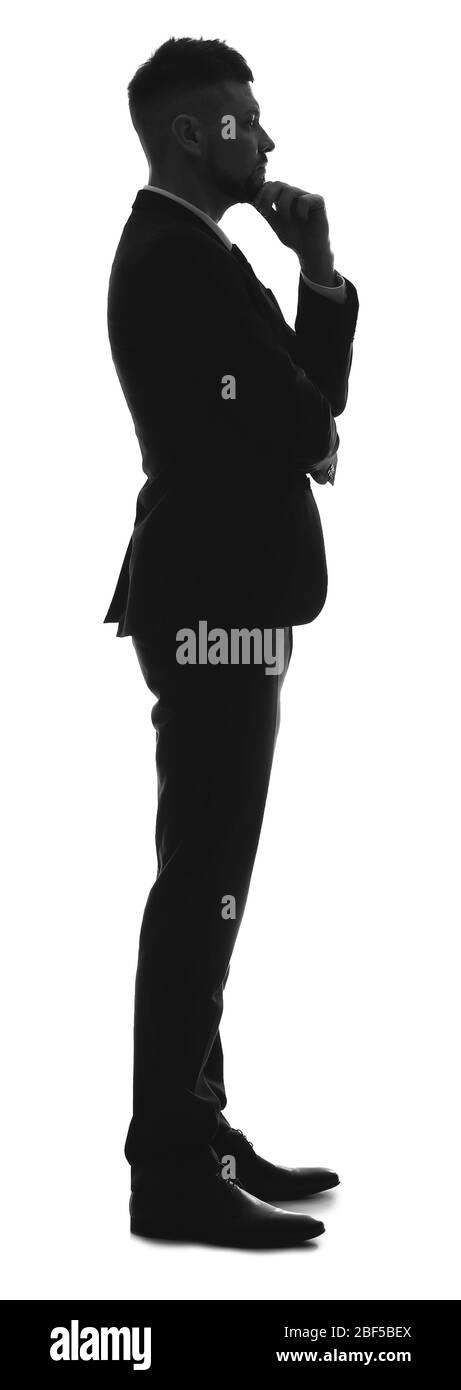 Bonhomme blanc perplexe Banque d'images noir et blanc - Alamy