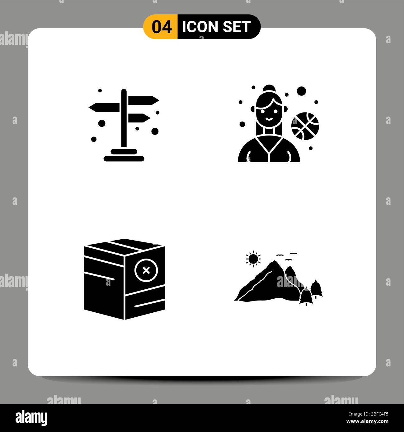 Jeu de pictogrammes de glyphes simples et solides de direction, e ...