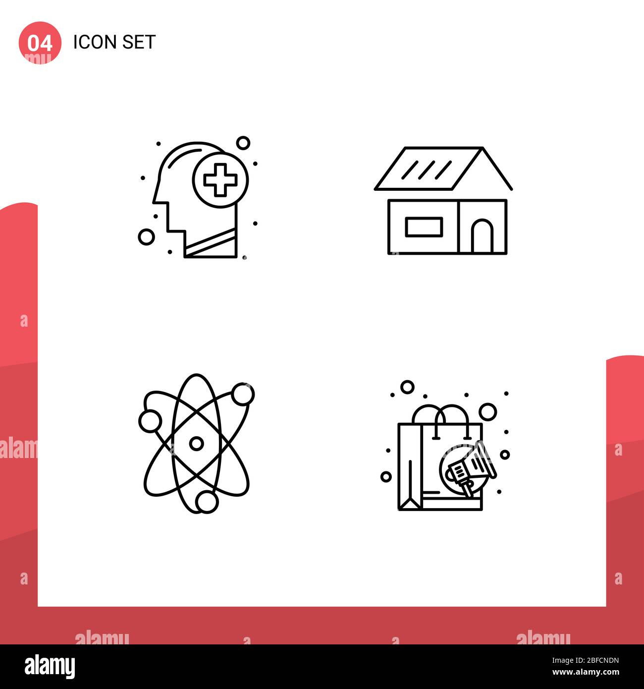 Jeu de 4 éléments simples de conception vectorielle à base de ...