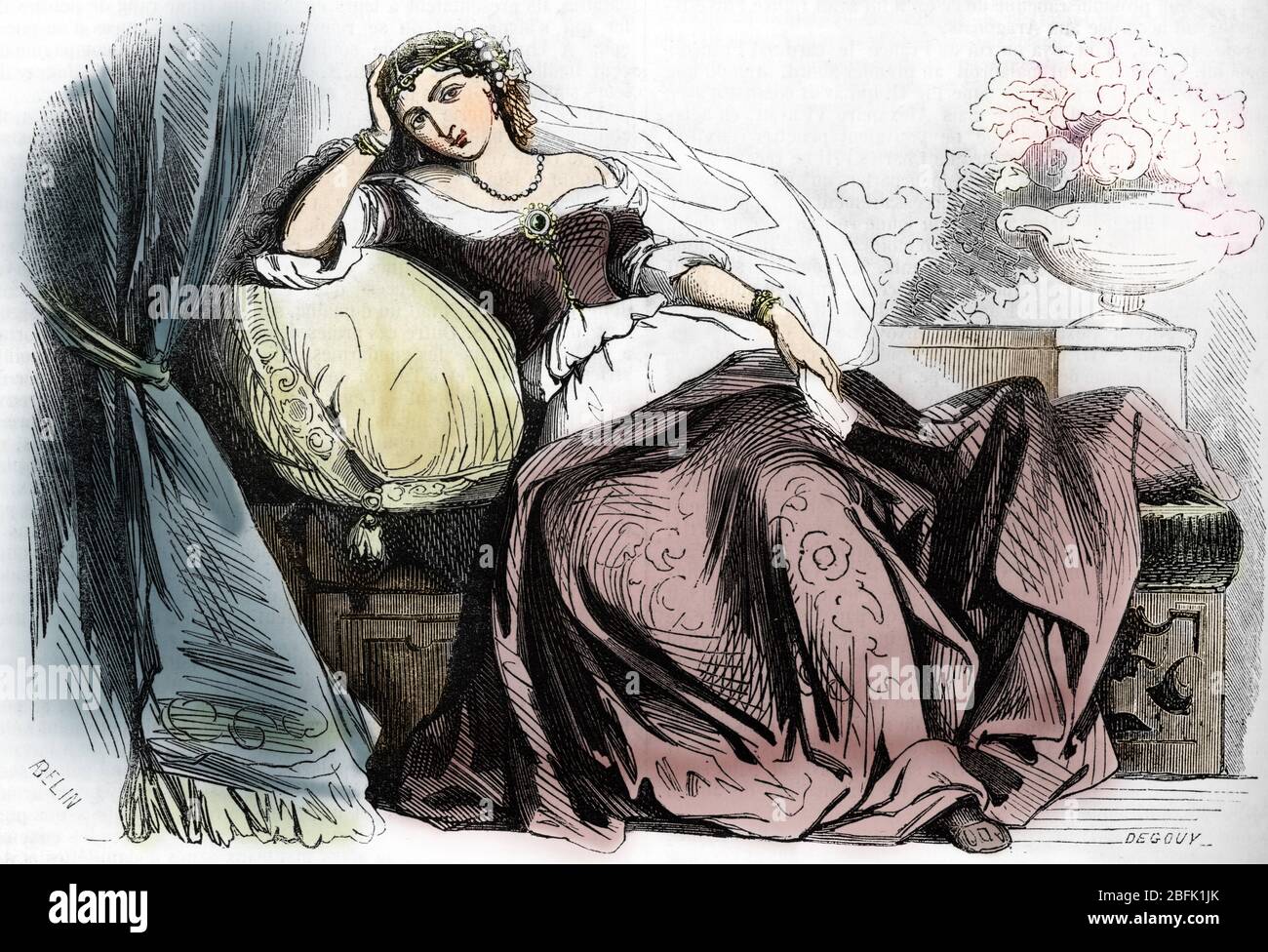 'Portrait de Lucrece (Lucrezia) Borgia (1480-1519)' Gravure tiree de ...