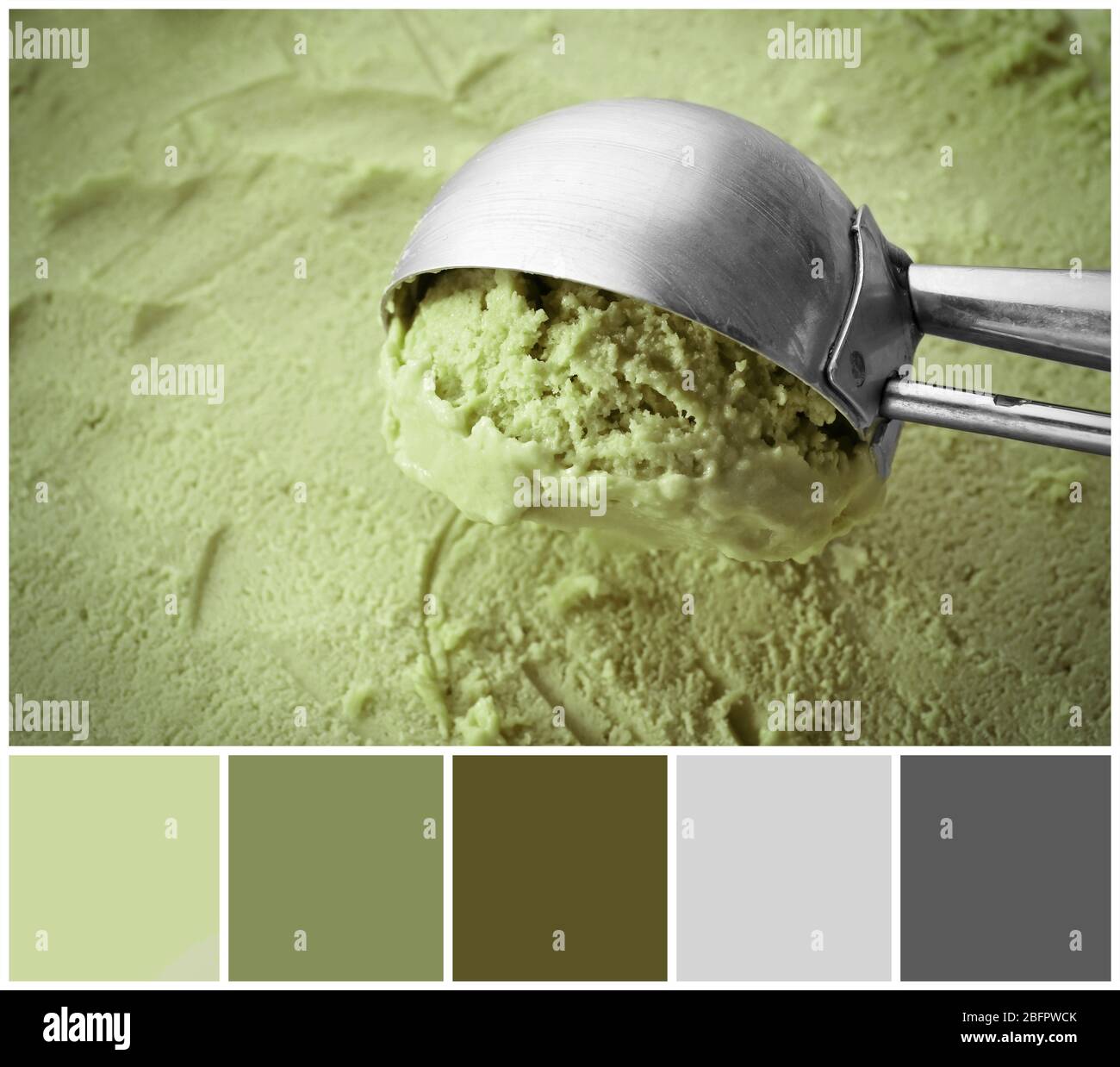 Pelle métallique avec glace verte et palette de couleurs combinées ...