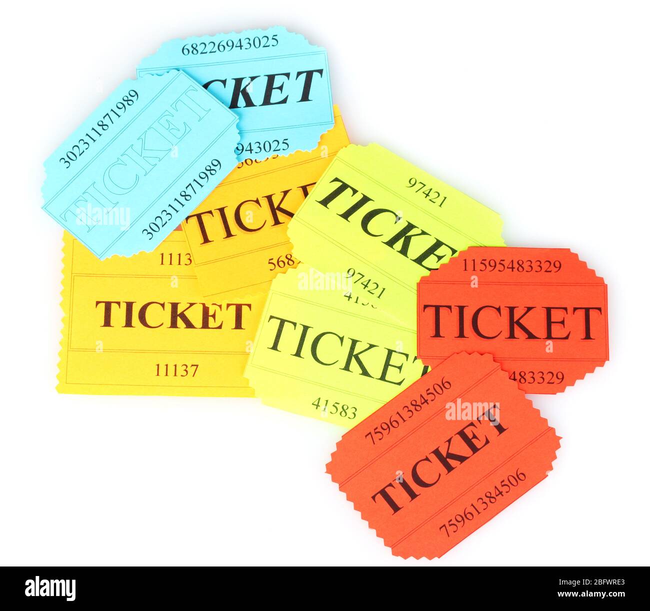 Ticket orange isolé sur fond blanc Banque de photographies et d’images ...