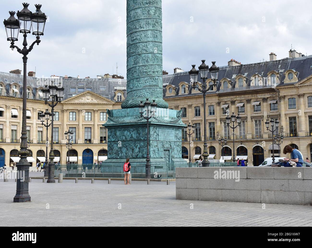 Place Vendome avec Colonne Vendome. Paris, France. 14 août 2018 Photo ...