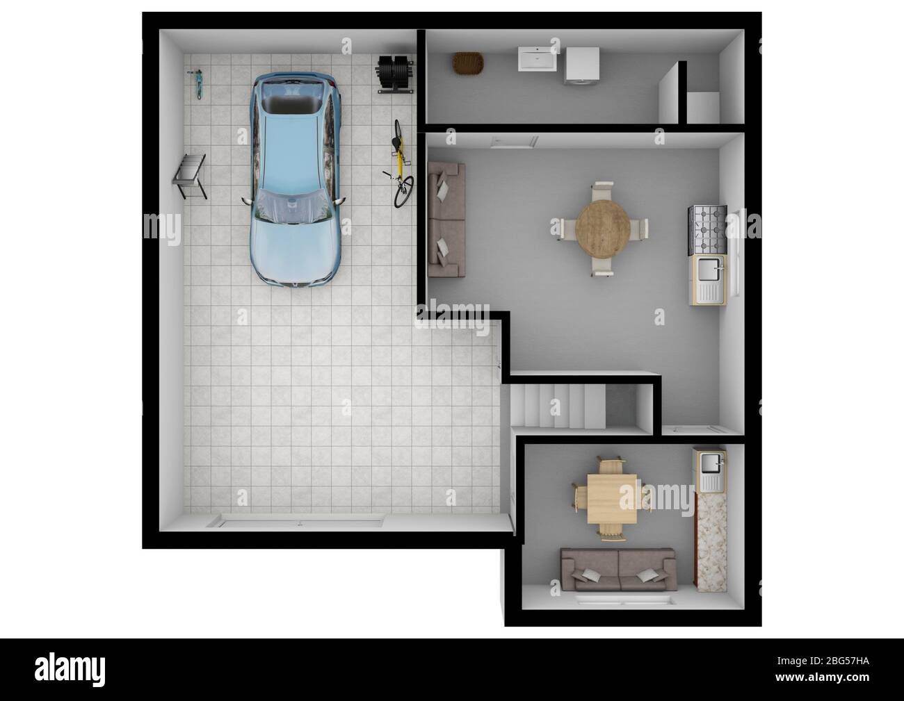 Plan d'étage en couleur. plan d'étage 3d. Design 3D de l'espace ...