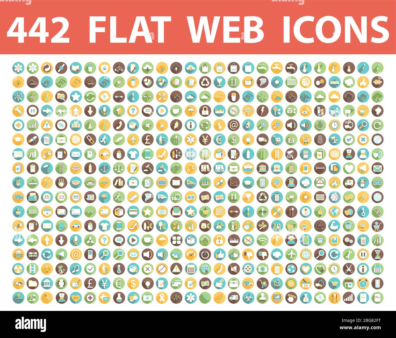 Ensemble d'icônes, de symboles, de signes, d'emblèmes. Conception de ...