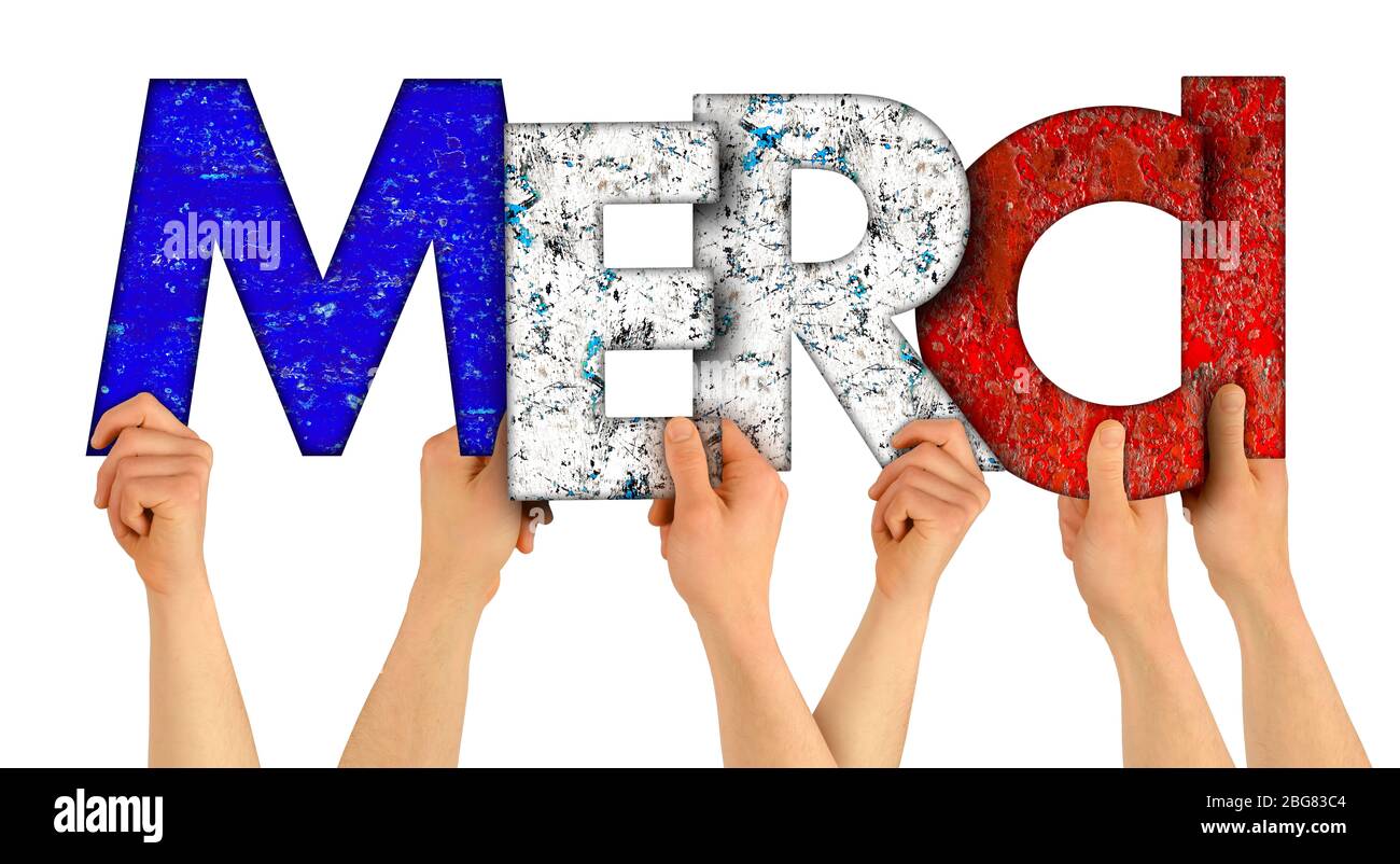 les gens qui tiennent haut en couleur rouge bleu france drapeau lettre ...