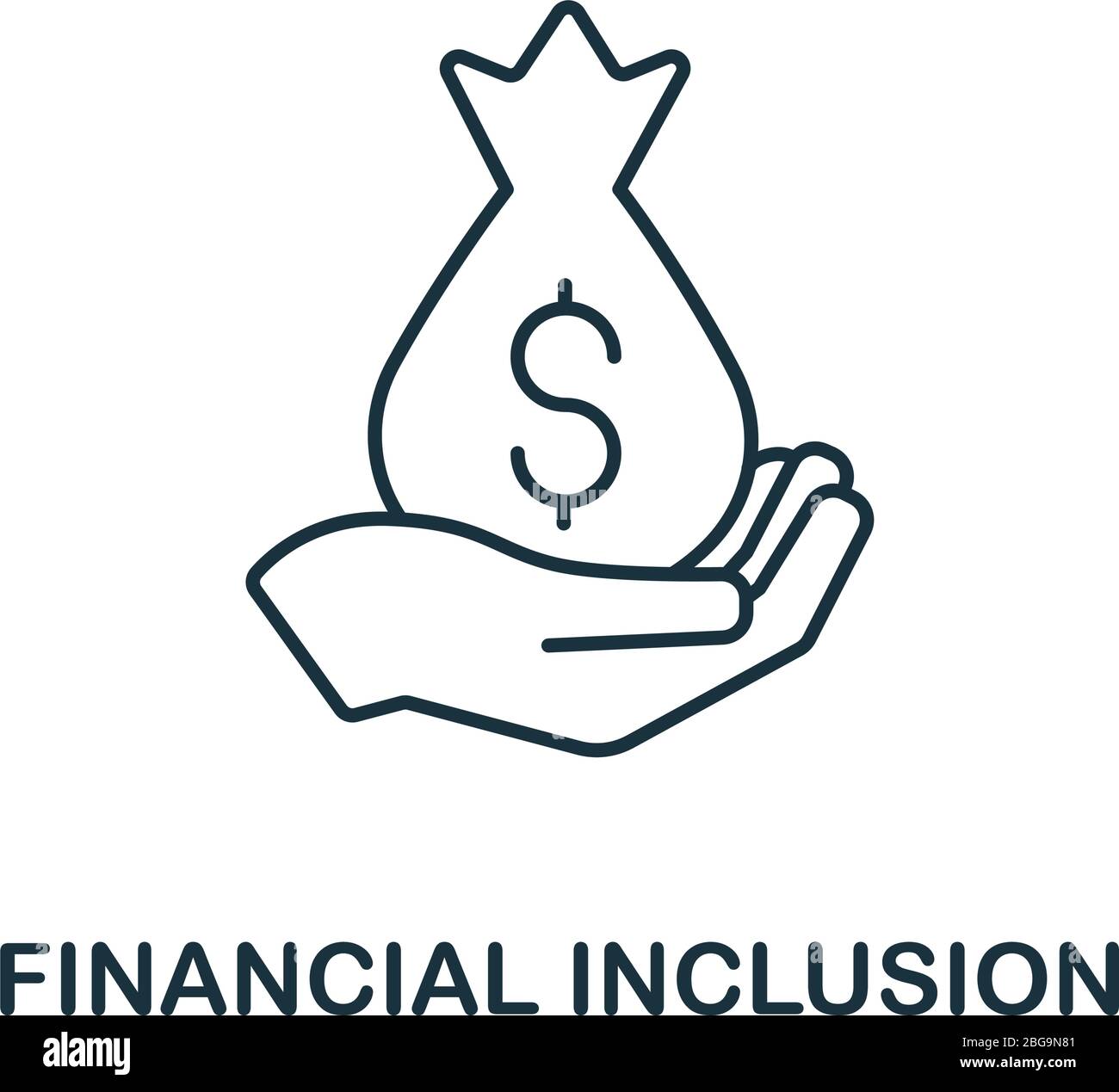 Icône inclusion financière. Symbole créatif simple de la collection ...