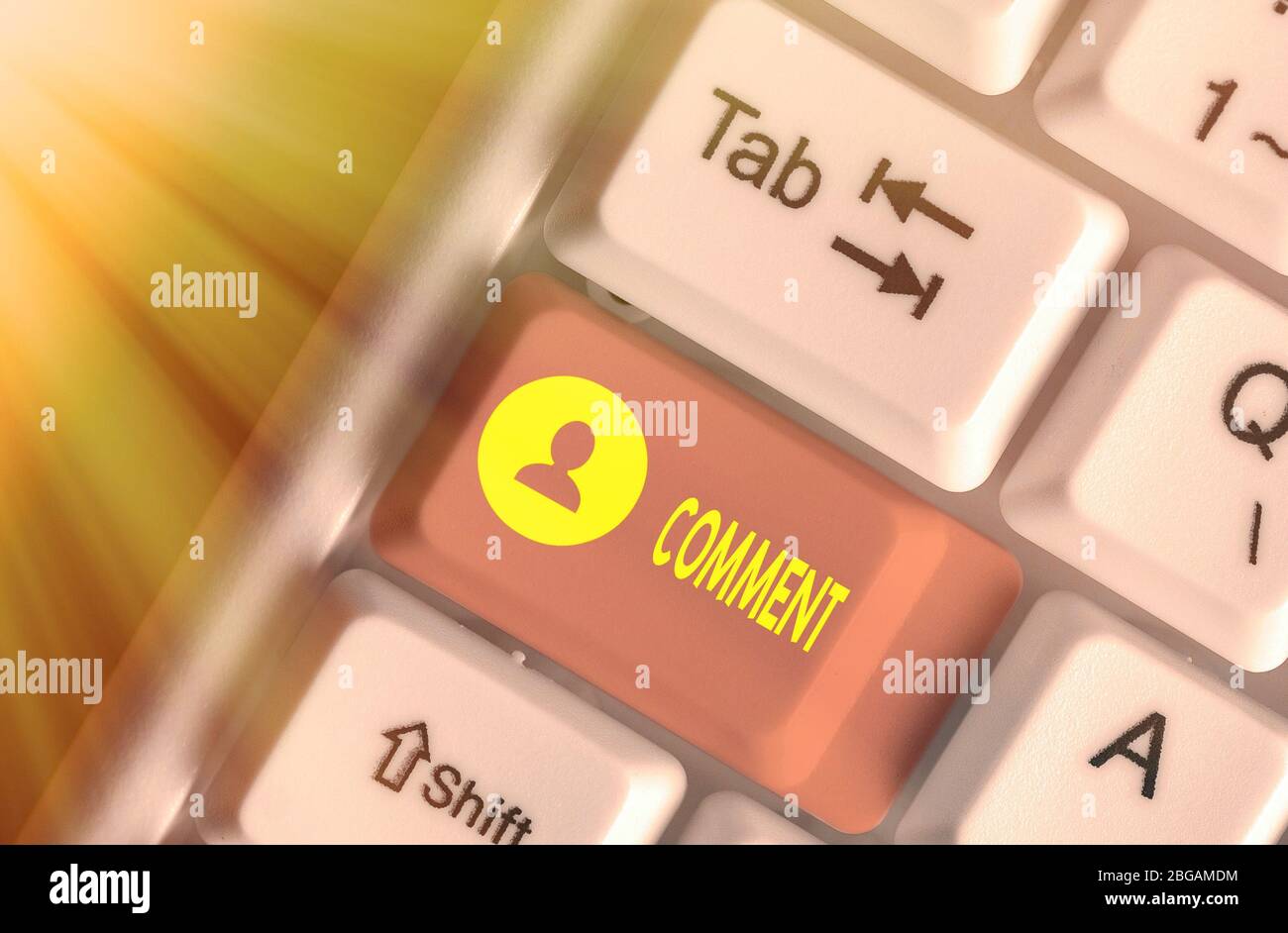 Signe texte montrant un commentaire. Photo d'entreprise présentant une ...
