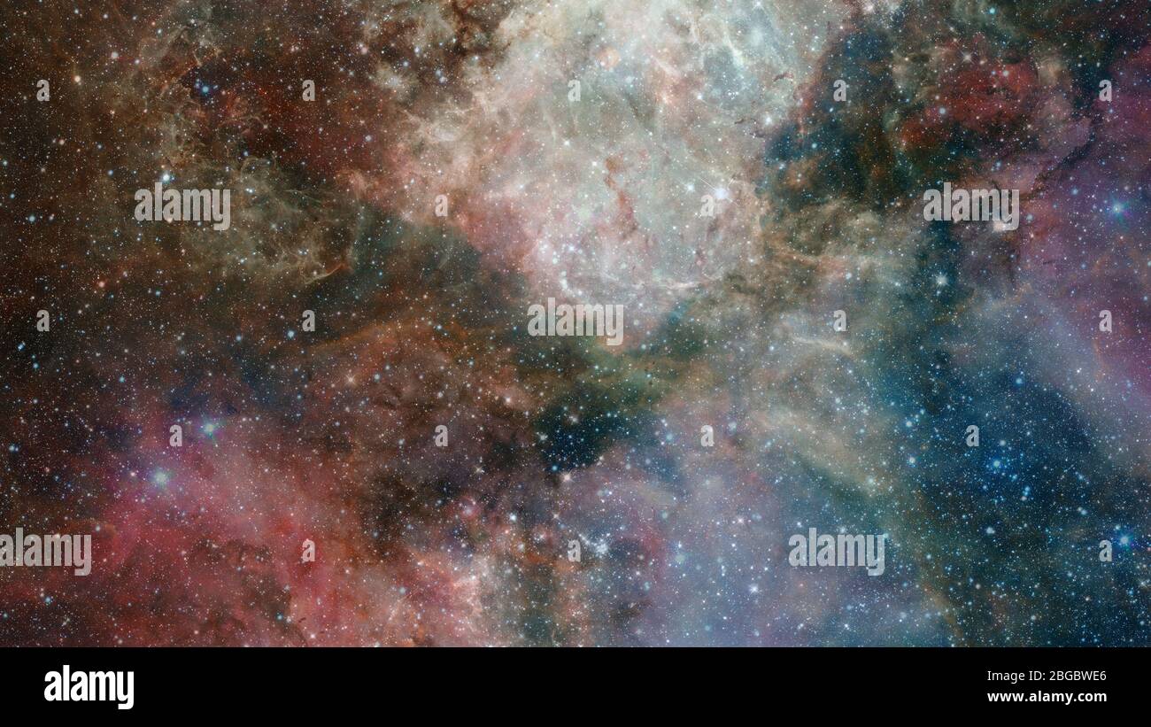 Espace infini de fond avec des nébuleuses et des étoiles. Les éléments ...