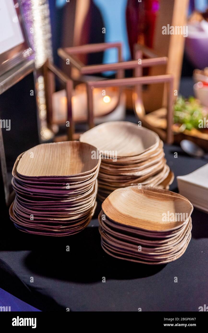 Plaques de feuilles de palmier écologiques à feuilles naturelles ...