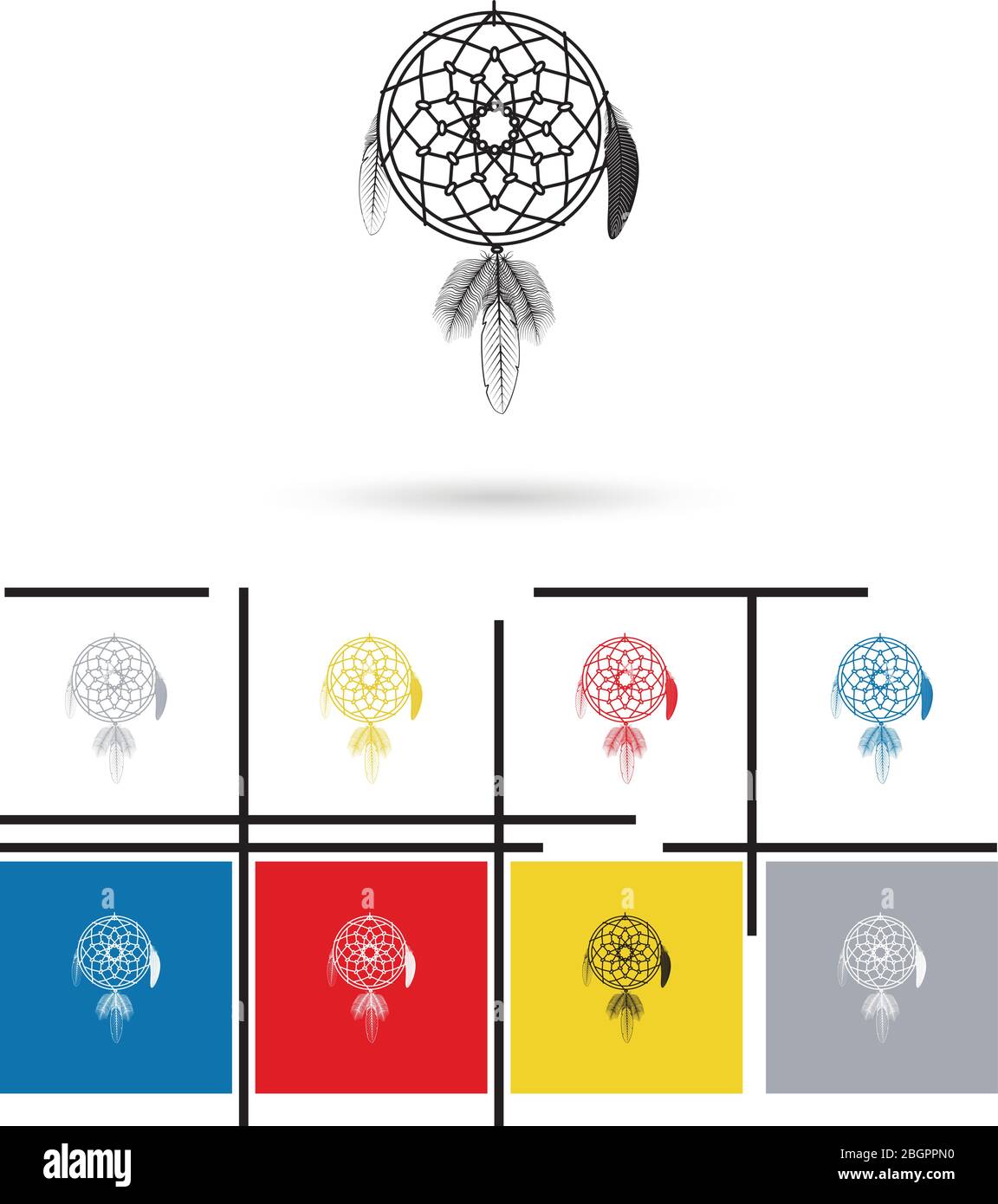Icône de la attrape de rêve ou signe de la attrape de rêve. Pictogramme ...