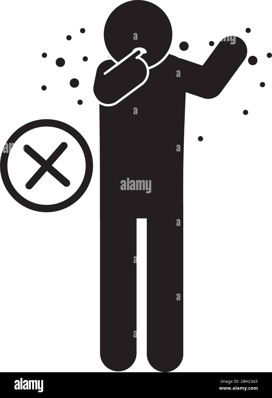 coronavirus covid 19, patient tousse, illustration vectorielle de ...