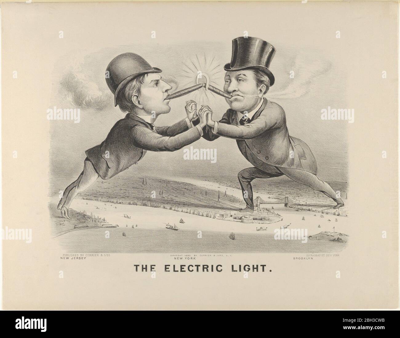 La lumière électrique, 1880. Thomas Edison se tient au New Jersey et ...