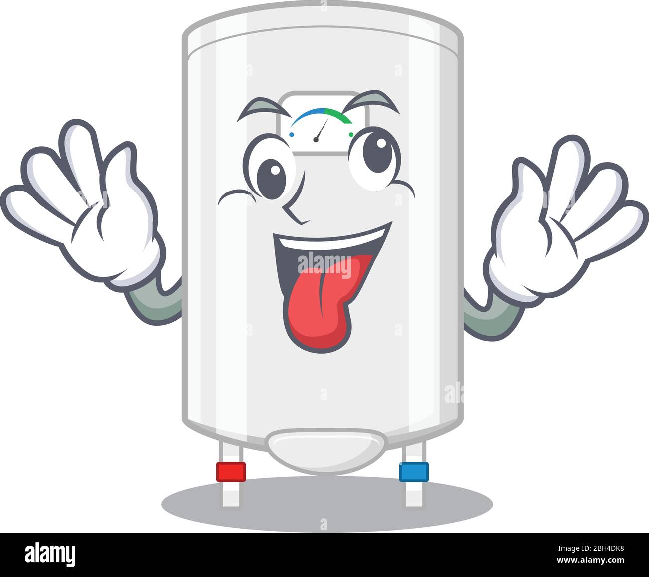 Un dessin animé de chauffe-eau à gaz ayant un visage fou Image ...