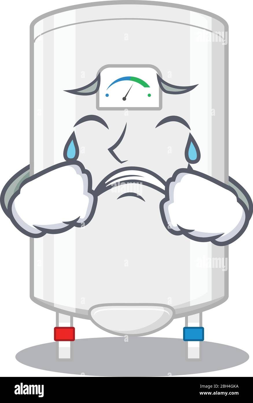 Dessin animé de caractère de chauffe-eau à gaz avec un visage en ...