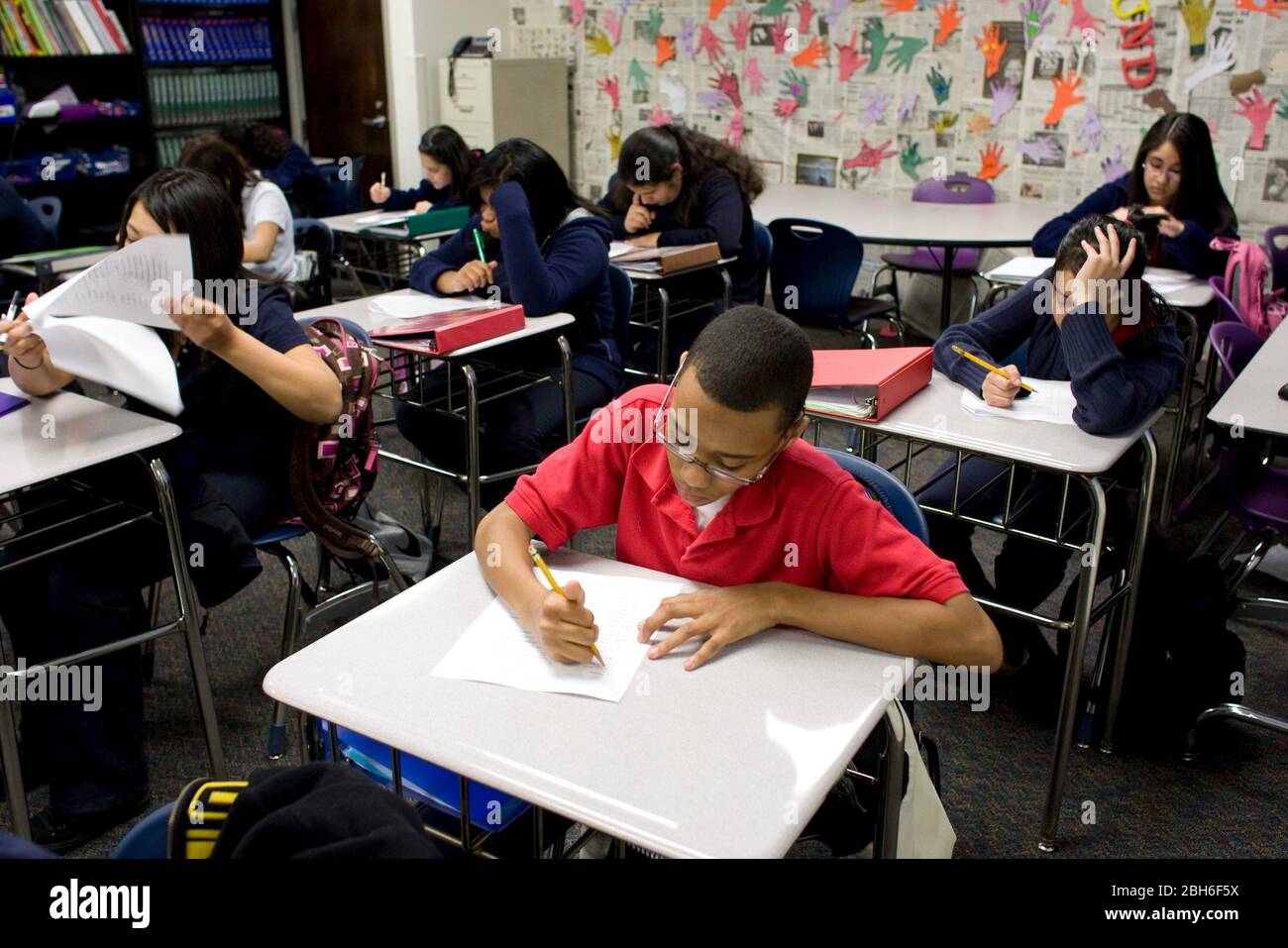 Dallas, Texas, 23 janvier 2009 : étudiants de septième année qui font ...