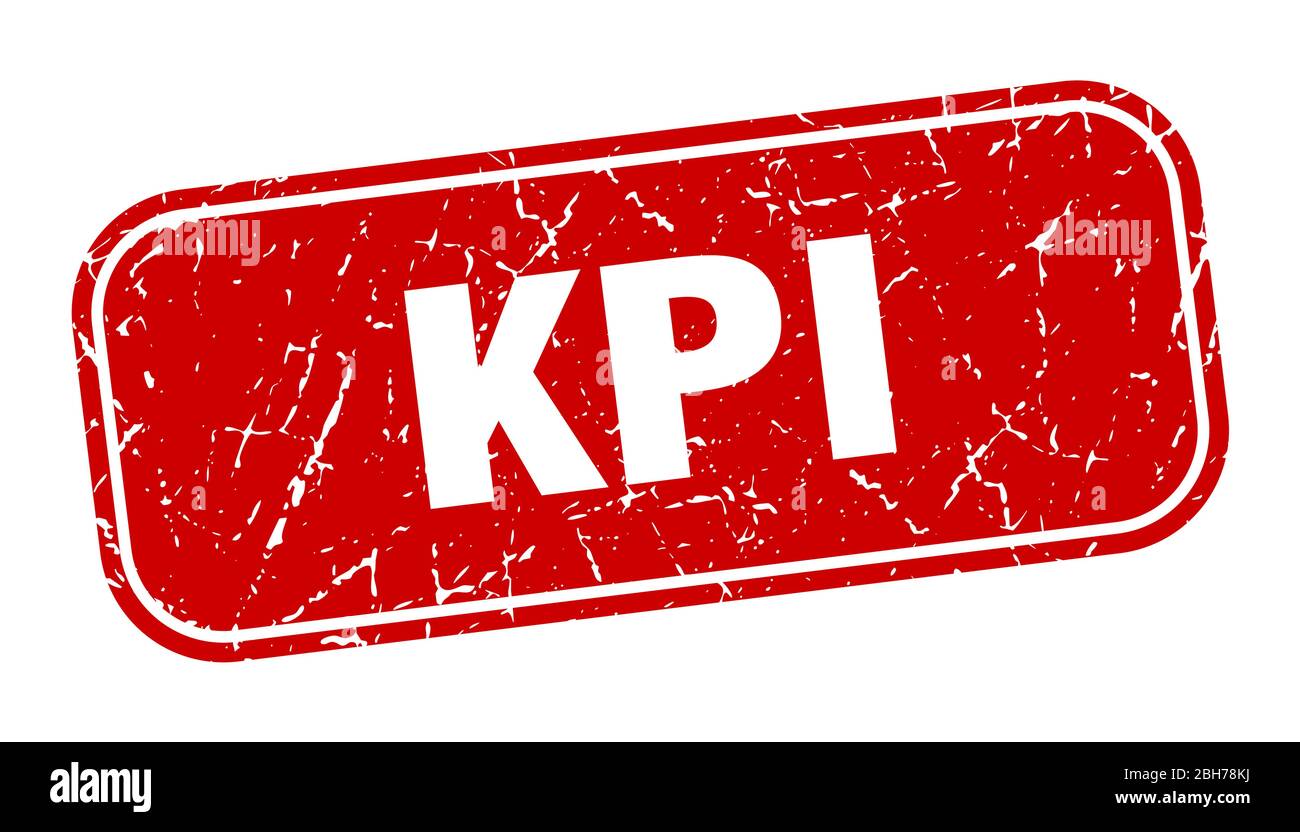 marquage kpi. symbole rouge grungy de kpi carré Image Vectorielle Stock ...