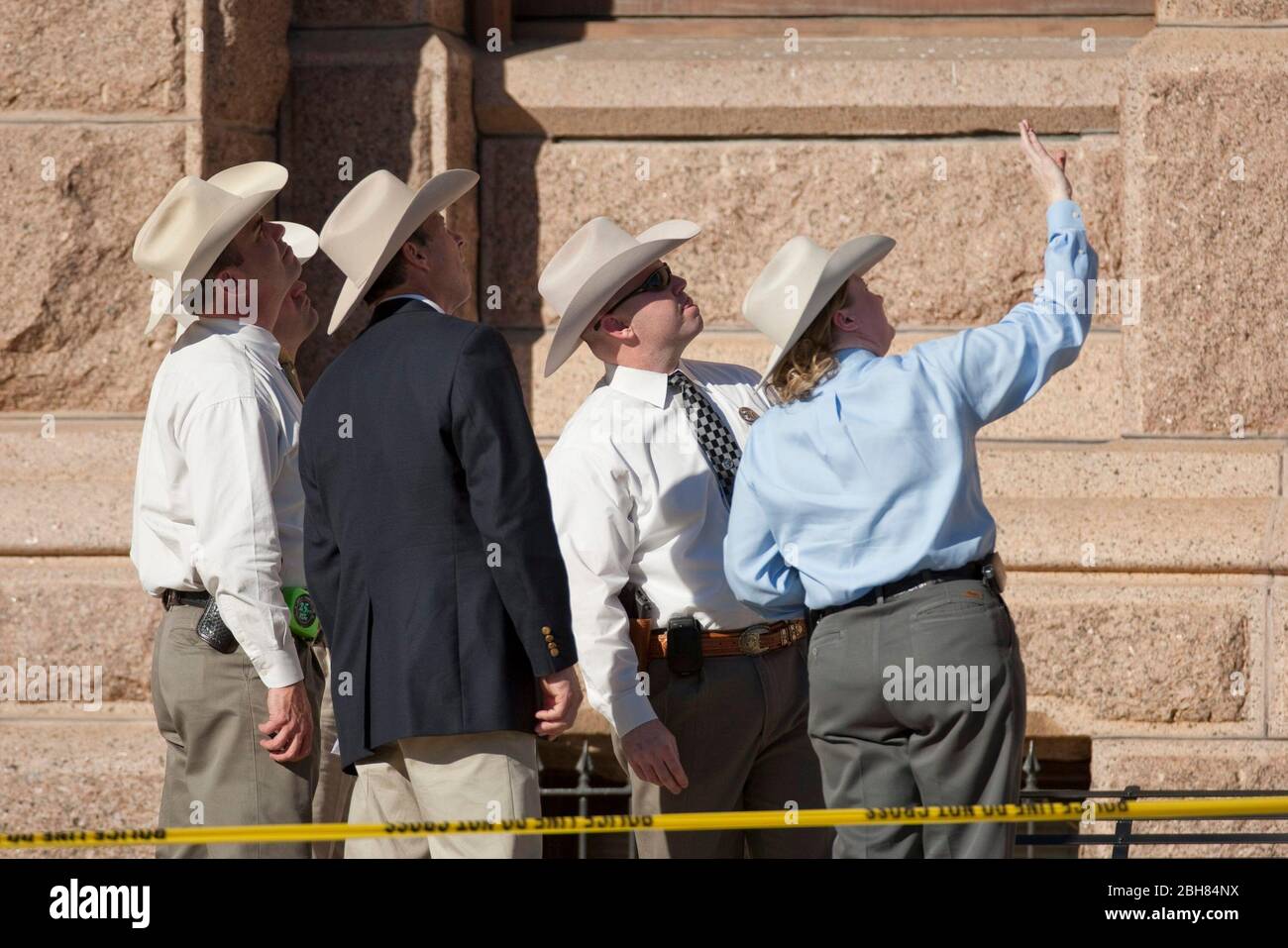 Texas rangers portant des chapeaux de cow boy Banque de photographies ...