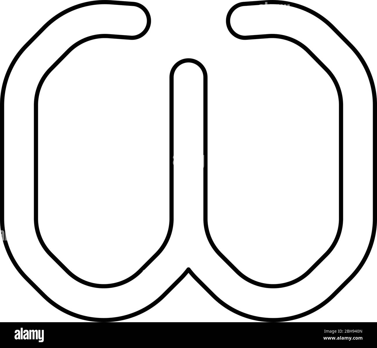 Omega grec symbole petite lettre minuscule icône police contour noir ...