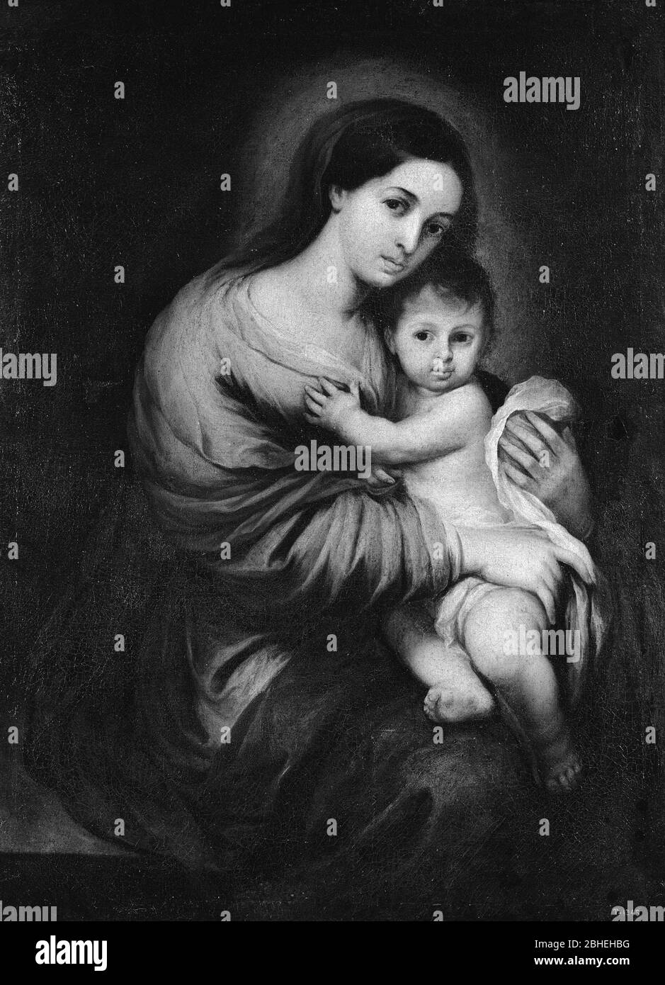 VIGÈNE CON NIÑO - SIGLO XVII - FOTOGRAFIA EN BLANCO Y NEGRO - AÑOS 60 ...