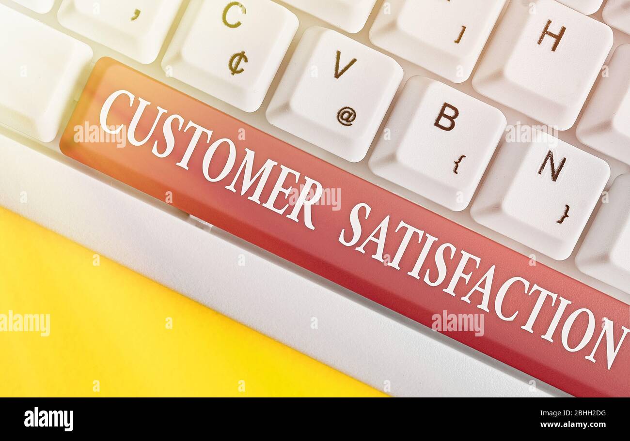 Note écrite montrant la satisfaction du client. Concept commercial pour ...