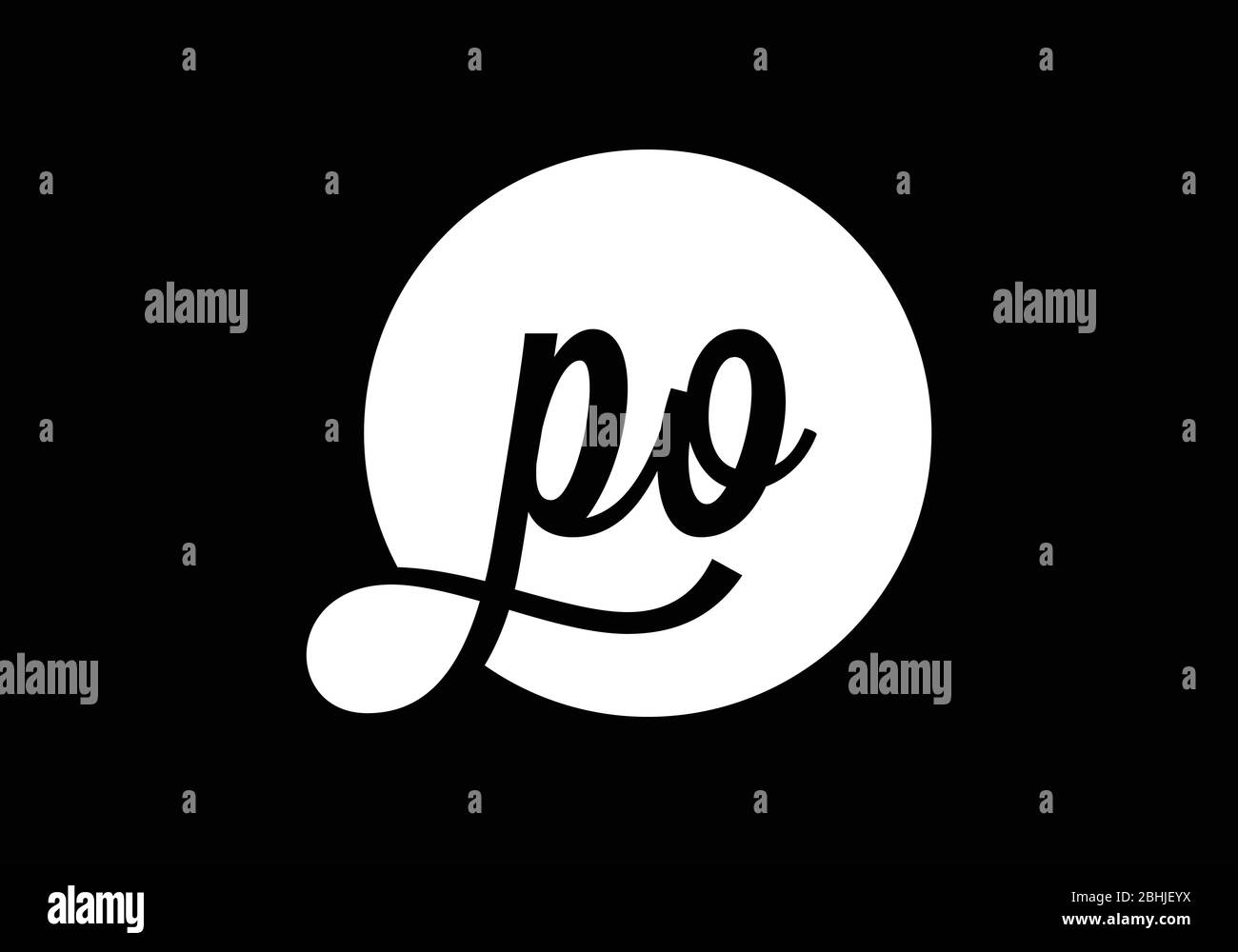Logo de lettre po Banque d'images noir et blanc - Alamy