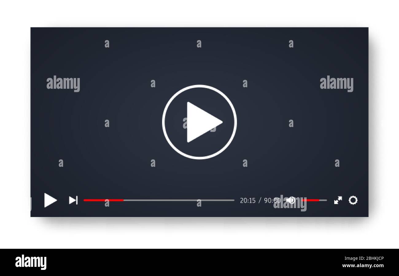 Modèle de lecteur vidéo pour applications Web ou mobiles. Illustration ...