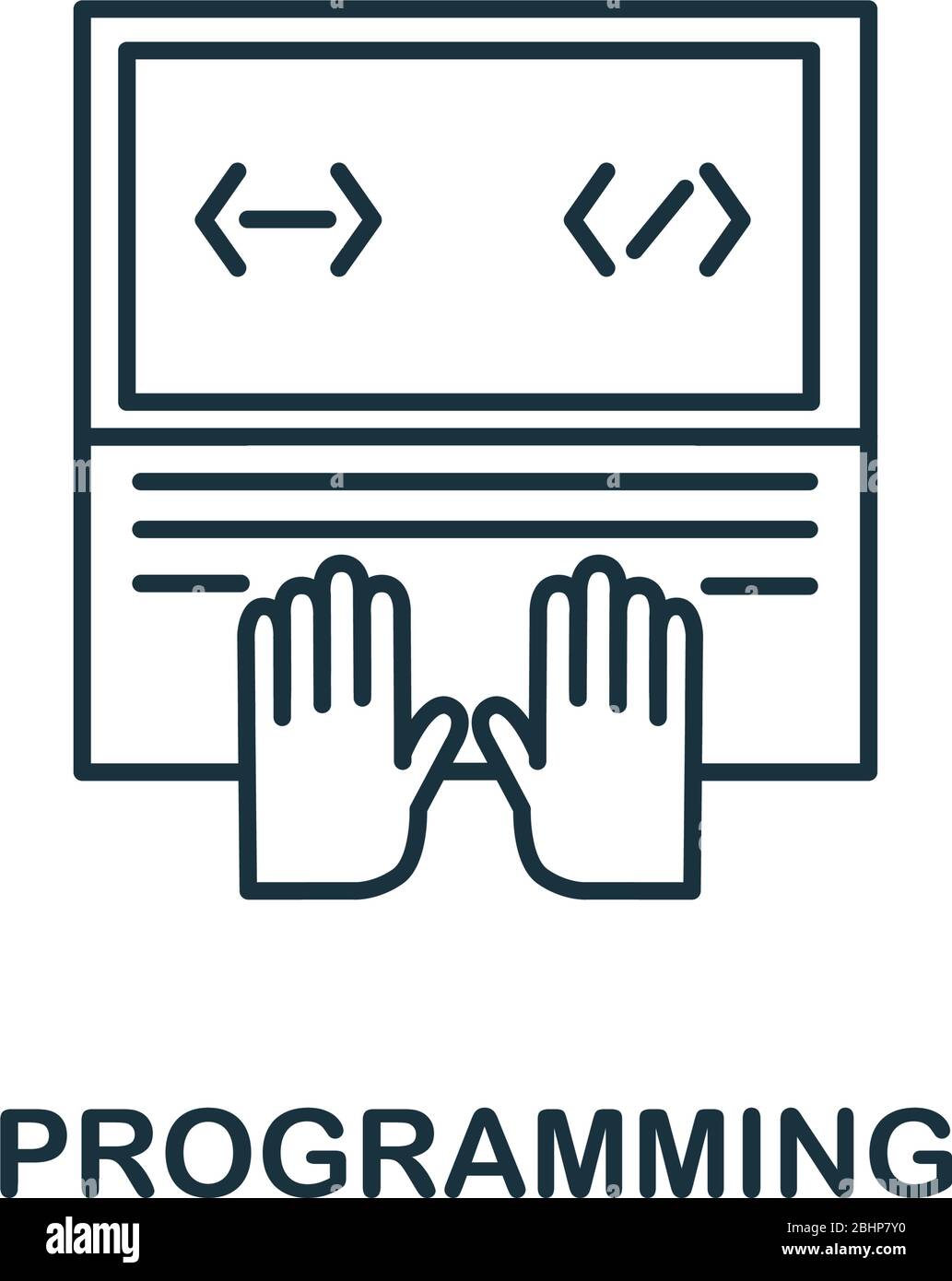 Icône de programmation. Symbole de programmation d'élément de ligne ...