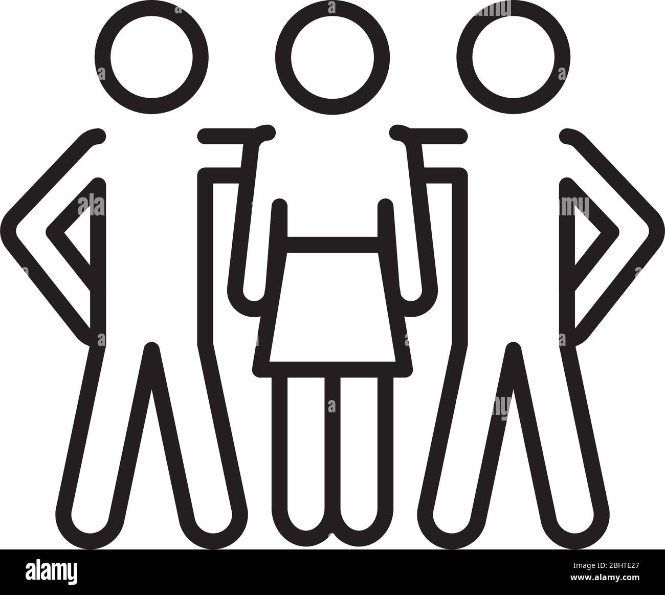 groupe de pictogrammes hommes et homme sur fond blanc, style de ligne ...