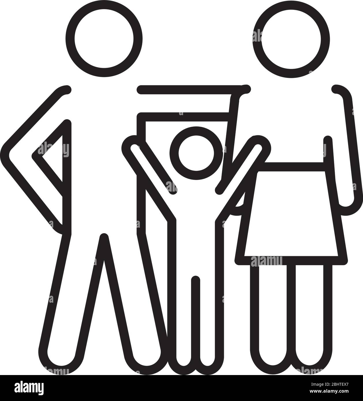 gamme de pictogrammes avec icône pour petit garçon sur fond blanc ...