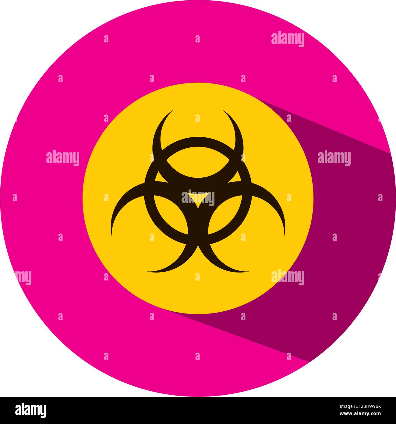 icône de symbole de risque biologique sur fond blanc, style de bloc ...