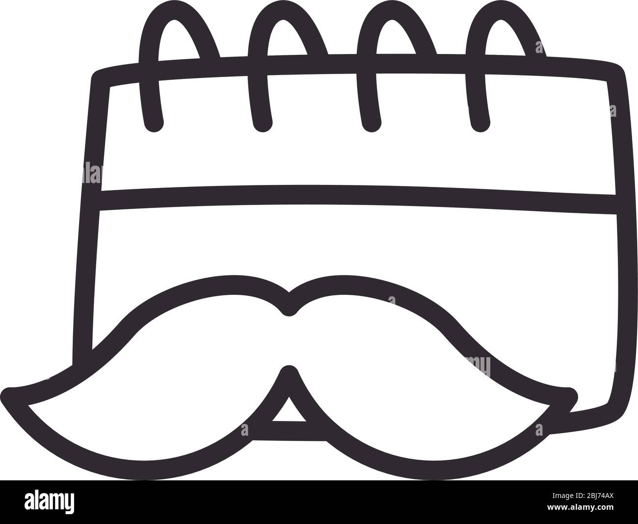 Moustache et style de ligne de calendrier Icon design, fête des pères ...