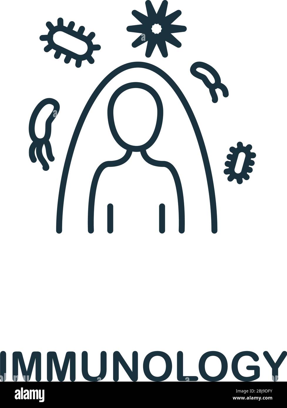 Icône d'immunologie de la collection médicale. Symbole d'immunologie ...