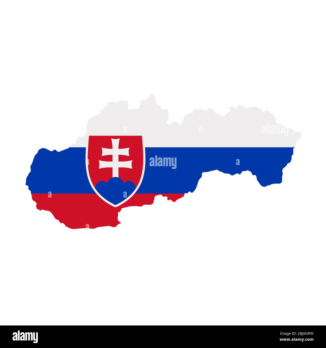 Carte du drapeau de la Slovaquie. Contour du pays avec drapeau national ...