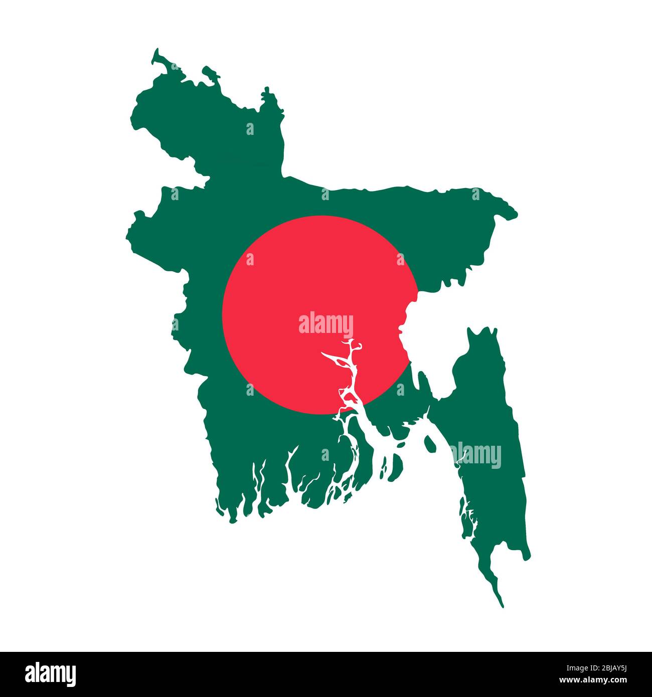 Carte du drapeau du Bangladesh. Contour du pays avec drapeau national ...