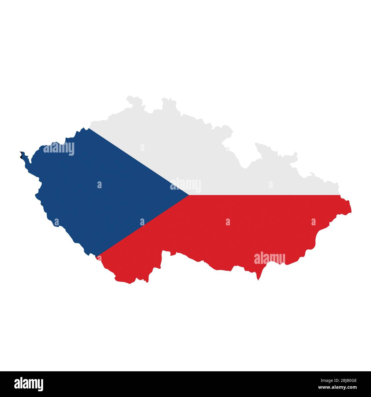 Carte des drapeaux de la République tchèque. Contour du pays avec ...