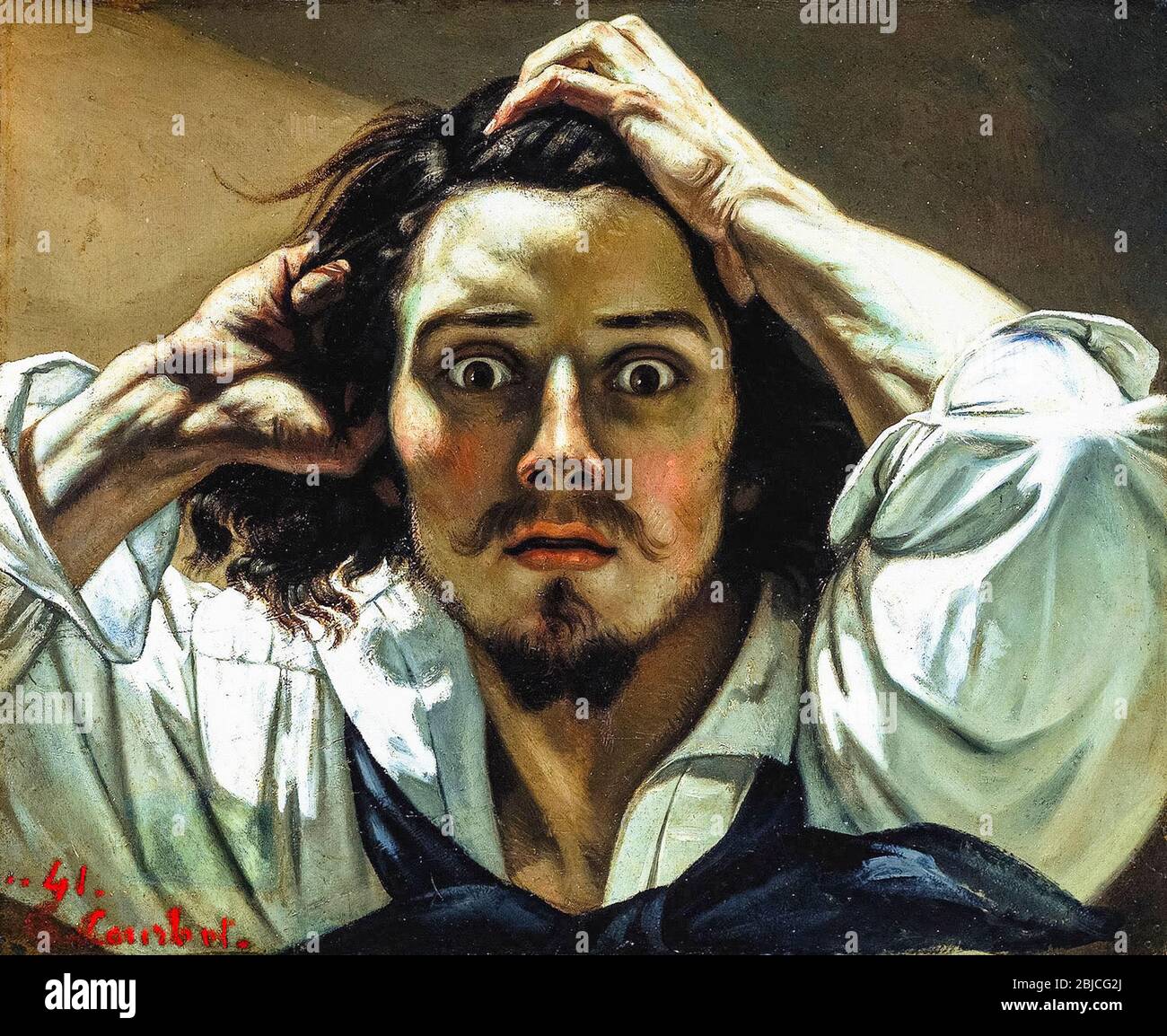 Gustave courbet l'homme désespéré autoportrait Banque de photographies ...