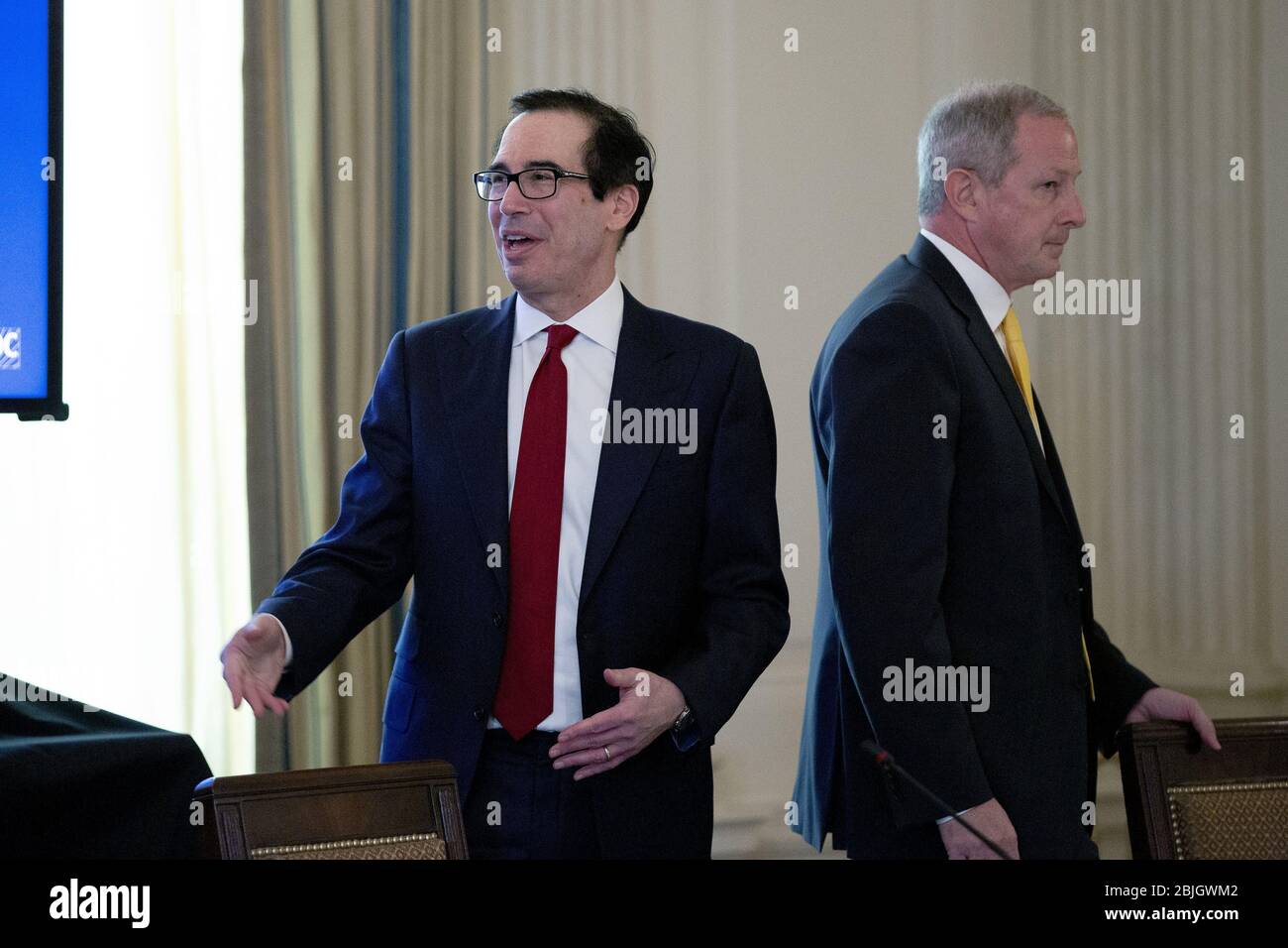 Washington, États-Unis. 29 avril 2020. Le secrétaire au Trésor des ...