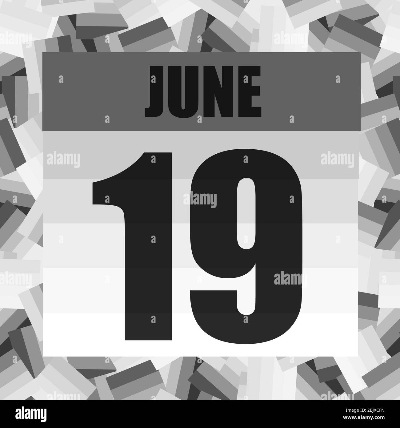 Icône du 19 juin. Pour planifier une journée importante. Bannière pour ...