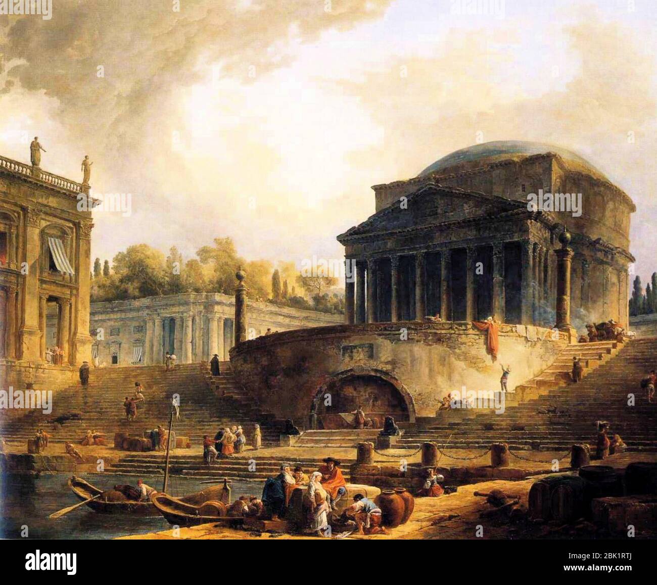 Hubert Robert - vue du Port de Ripetta, une Rome Photo Stock - Alamy