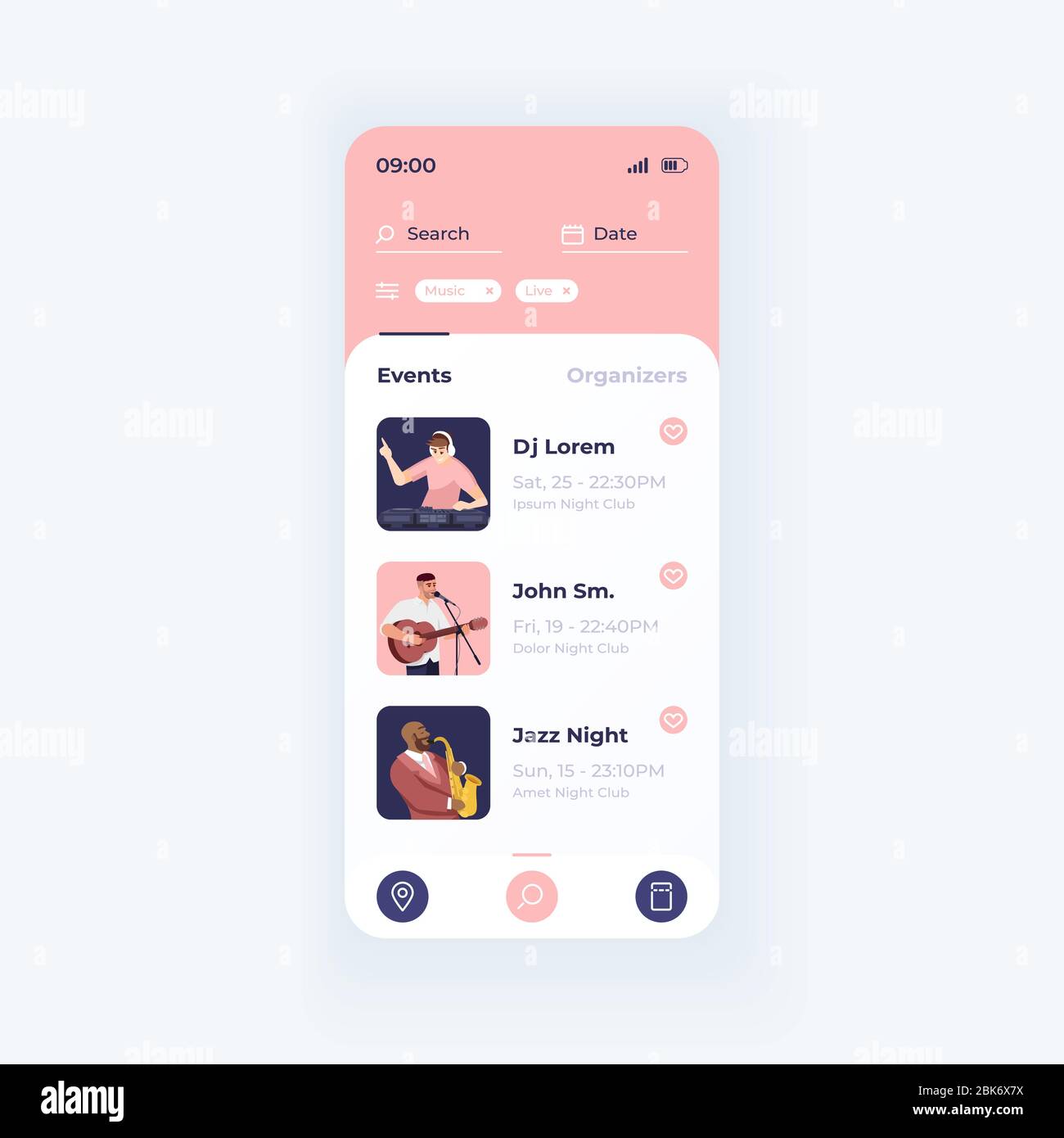 Événements de divertissement recherchant le modèle vectoriel d ...