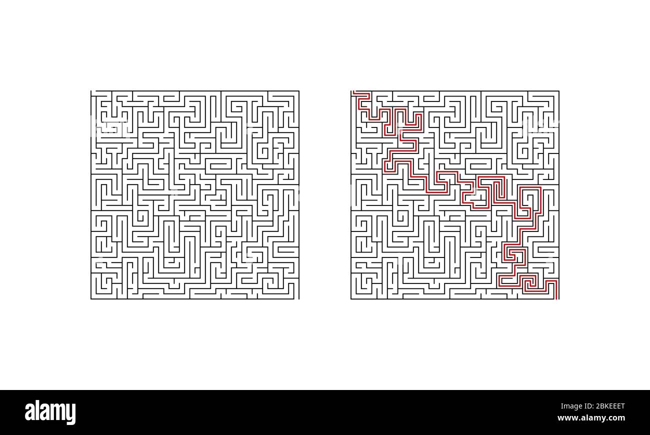 Jeu de labyrinthe de labyrinthe difficile de labyrinthe. Puzzle complet ...